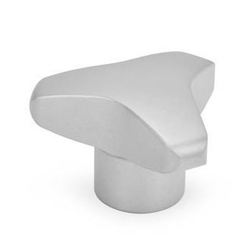 Push-pull knob - GN 5345 - Otto Ganter GmbH & Co. KG - three-lobe / stainless steel