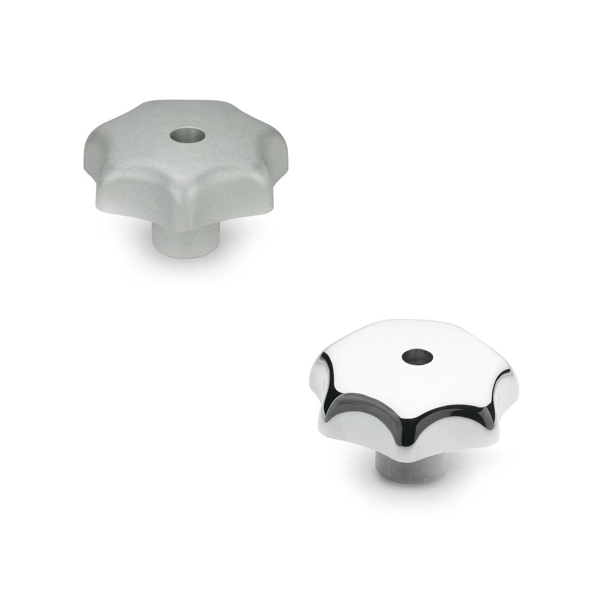 Star knob - DIN 6336 - Otto Ganter GmbH & Co. KG - threaded / stainless steel / aluminum