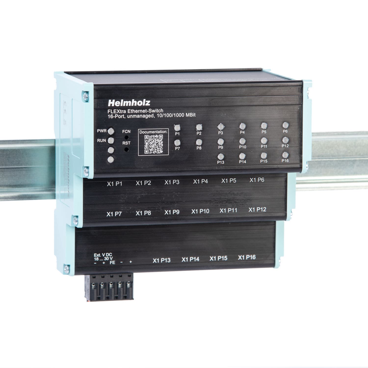 Unmanaged ethernet switch - FLEXtra STAGE - Helmholz GmbH & Co. KG - 16 ...