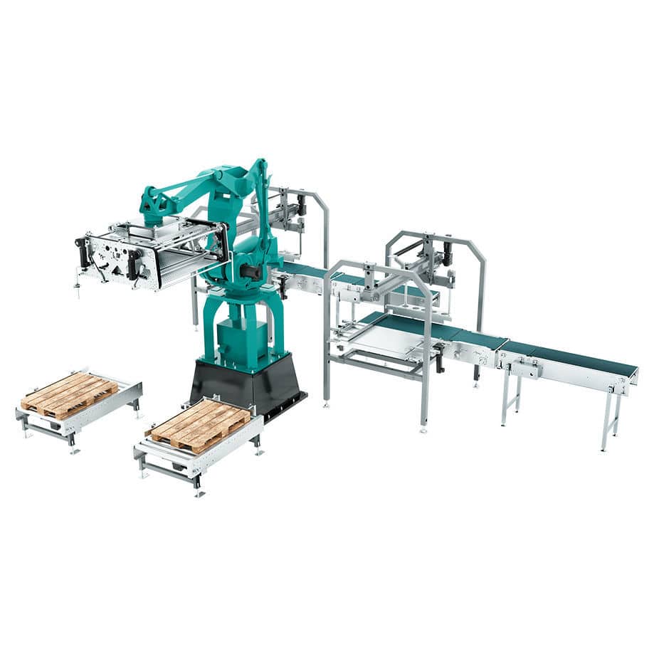 Robotic palletizing cell - Transpak - depalletizing / for bottles ...