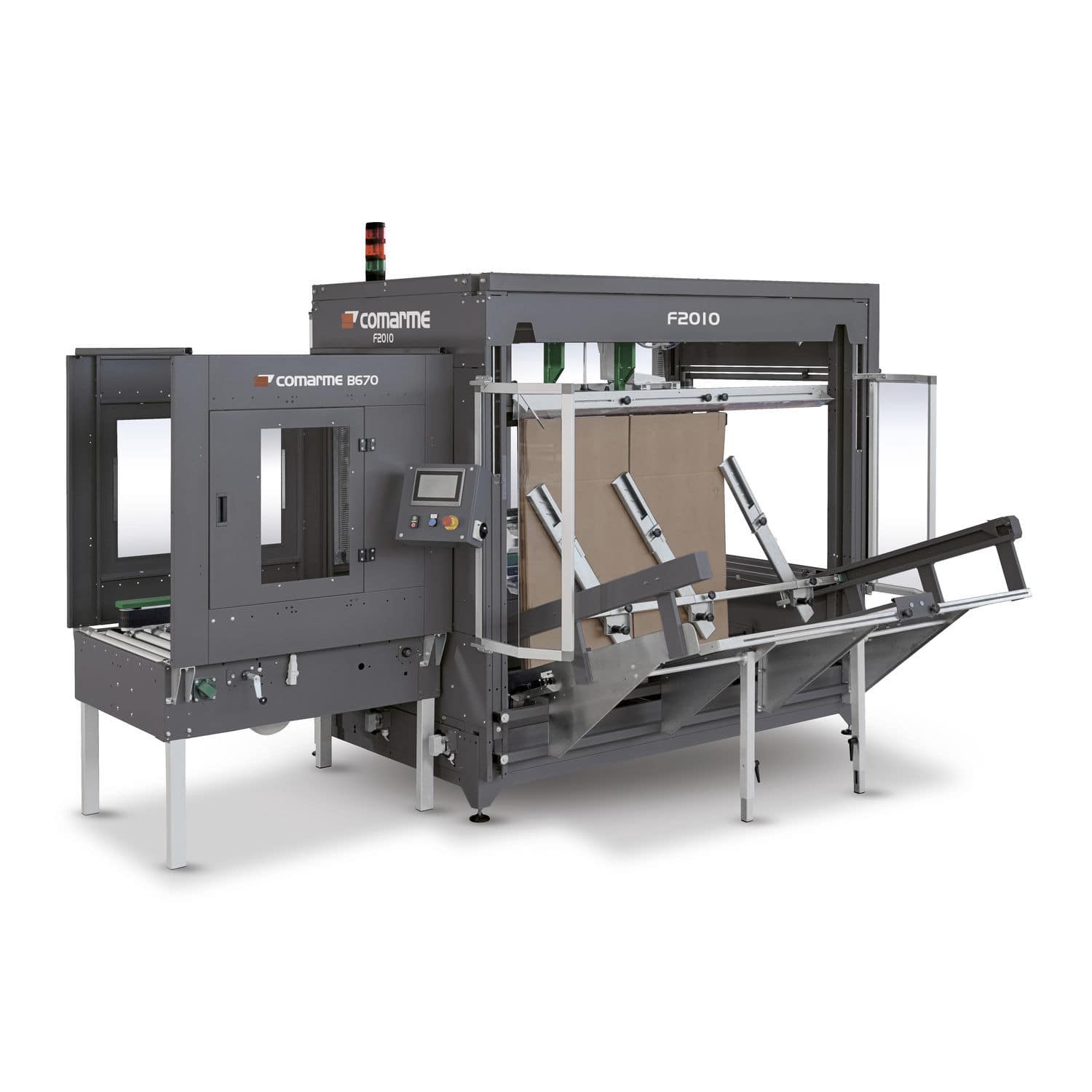 Automatic cardboard box/case erector - F2010 + GEM B670 - COMARME ...