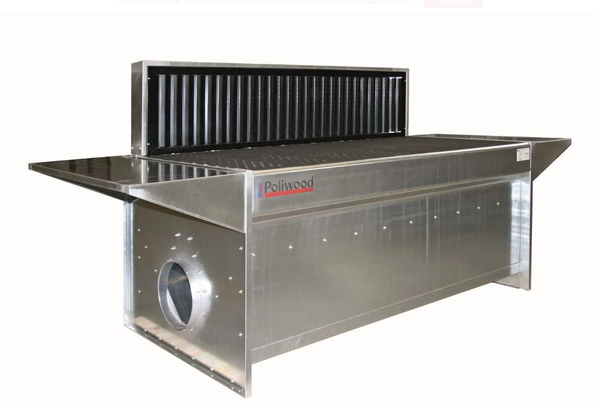 Dust removal downdraft table - Poliwood series - CORAL - compact