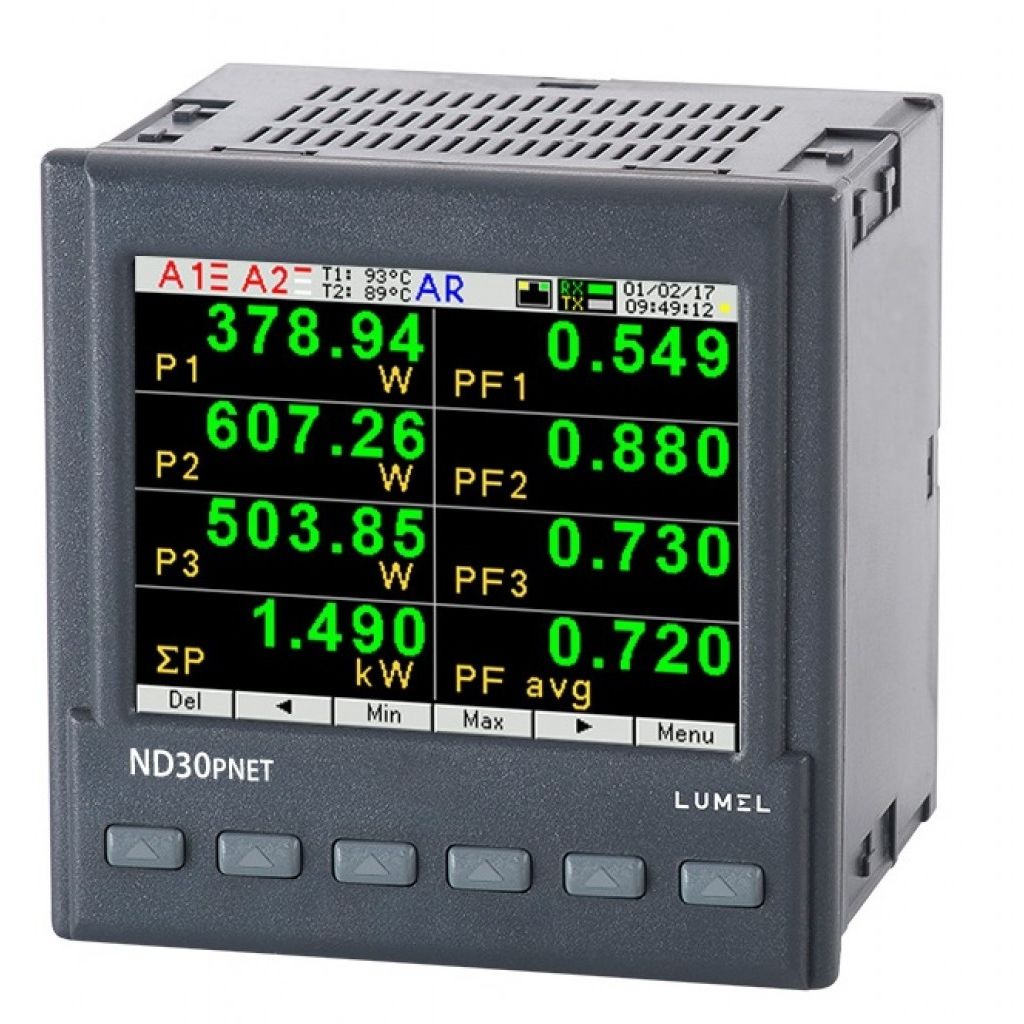 Panel-mount power meter - ND30PNET - LUMEL - single-phase / three-phase