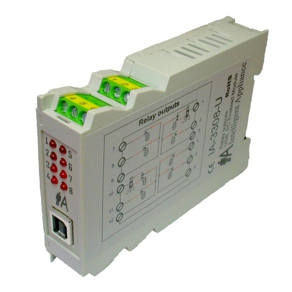 DC relay module - IA-3308-U - Intelligent-Appliance - DIN rail / USB
