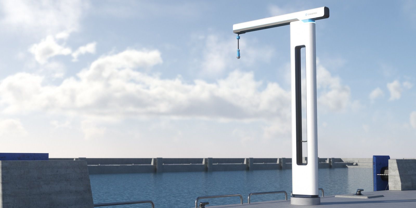 Ergonomic jib crane - PowerReachNxG - Cavotec - electric / port / rotary