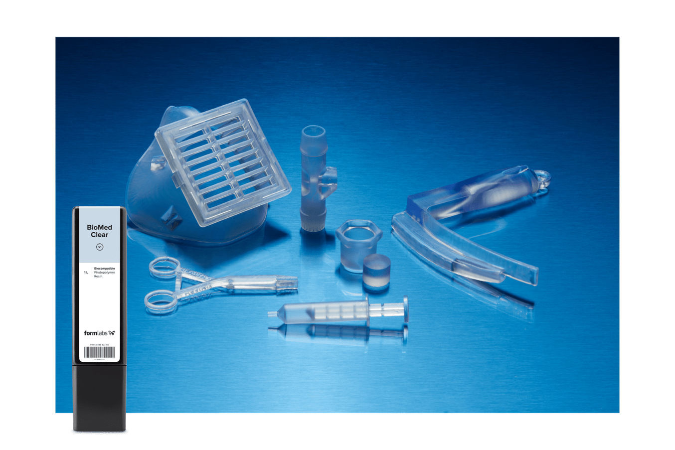 White 3D printing resin - Formlabs - gray / prototyping / medical