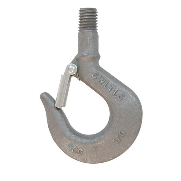 Threaded hook - A111N - CARCANO - with safety latch / stainless steel