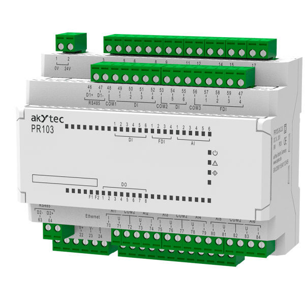 DIN rail PLC - PR103 - akYtec GmbH - 8-O / analog inputs / digital input