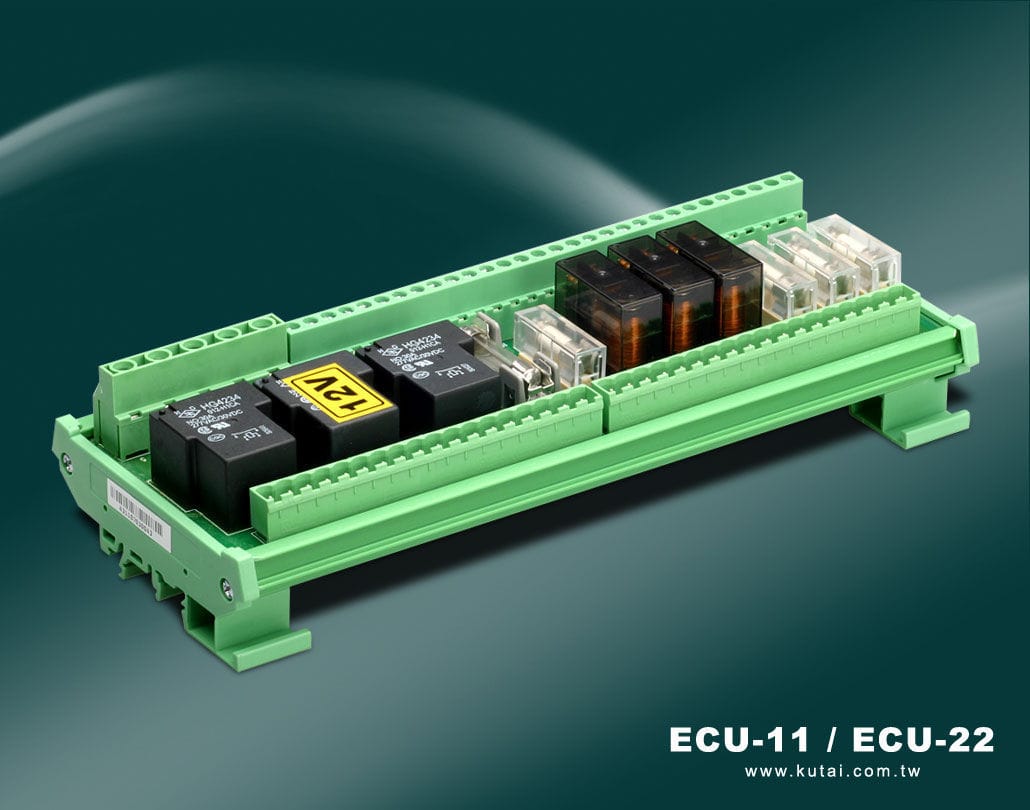 DIN rail mounted relay module - ECU-11, ECU-22 - Kutai Electronics ...