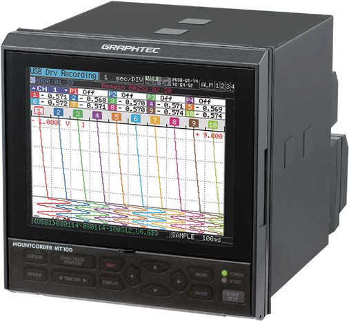 Paperless recorder - MT100 - Graphtec - IP65 / multifunction