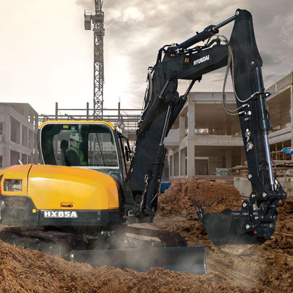 Mini-excavator - HX85A - Stage V - HYUNDAI HEAYY INDUSTRIES - crawler ...