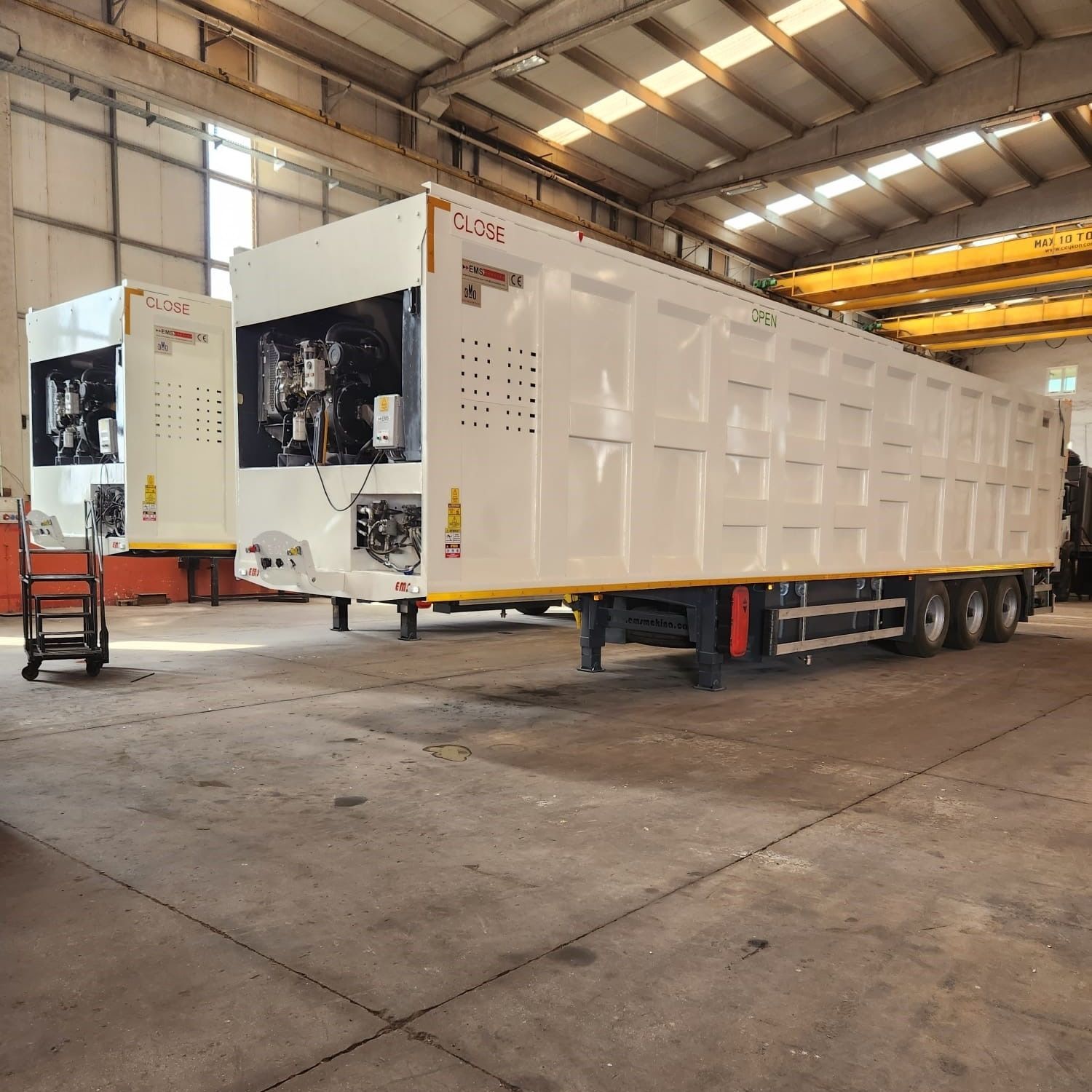 Waste semi-trailer - EMS Machinery - for trucks / 3-axle / 2-axle