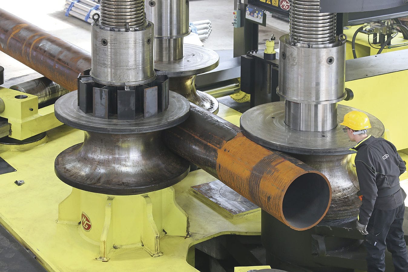 Hydraulic bending machine - MG S.R.L. - profile / section / 3 drive rollers