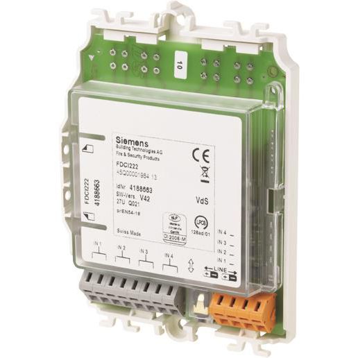 Analog input module - FDCI222 - Siemens Fire Safety - 4-I / line / panel