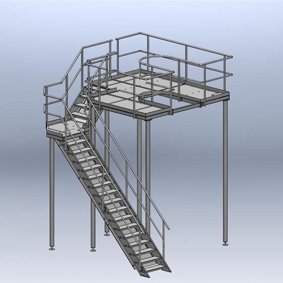 Work platform - BCS SIA - for metering systems / with safety railing