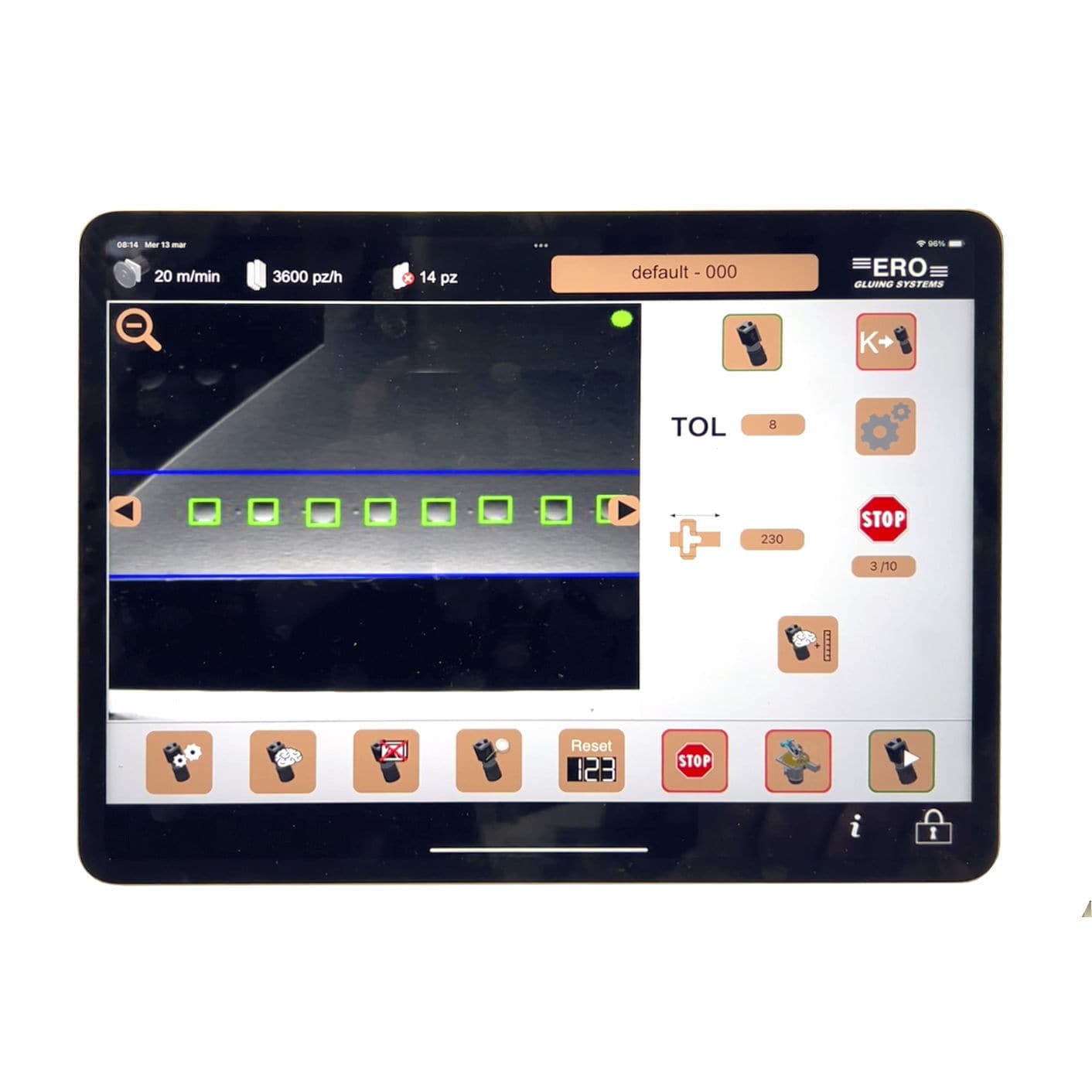 Controller for adhesive application systems - ERO iPad - ERO Gluing Systems