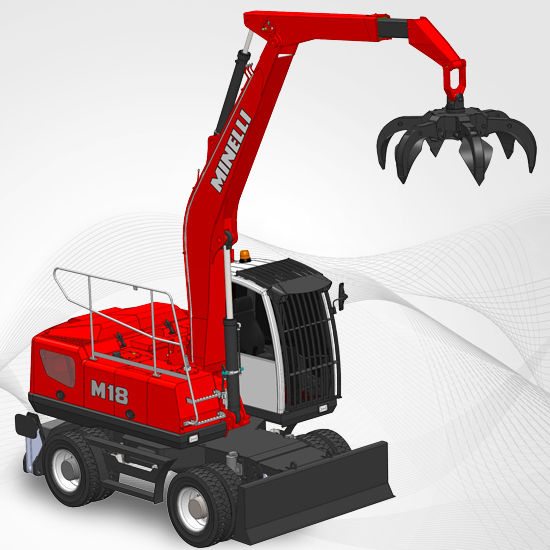 Rubber-tired material handler - M18 - OFFICINE MINELLI SRL - hydraulic