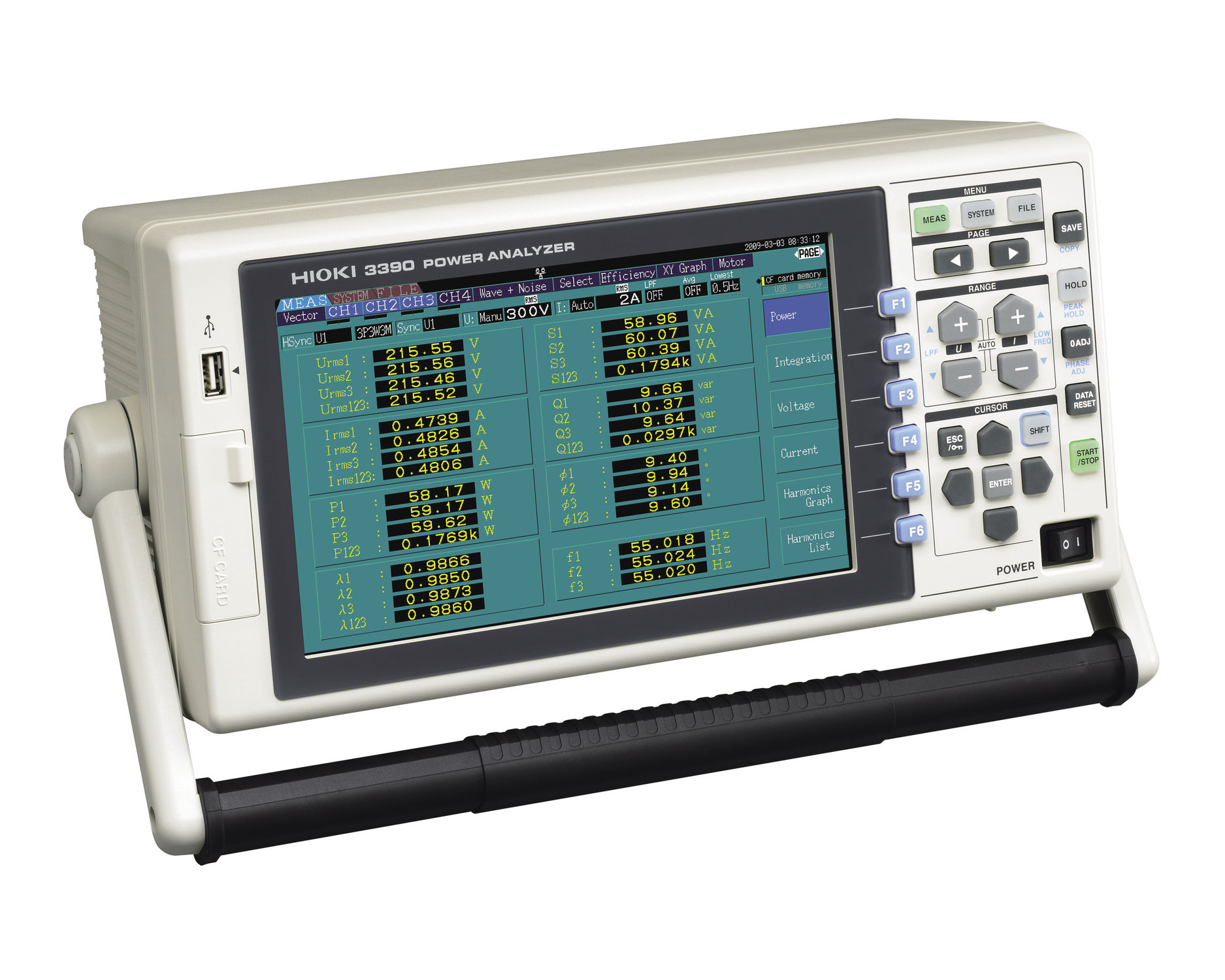 Electrical network analyzer - 15 - 1500 V, 400 mA - 500 A | 3390 ...