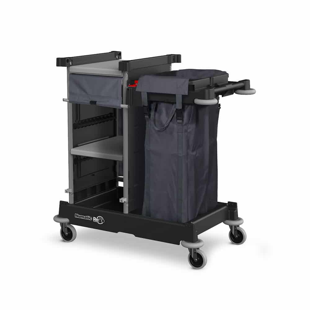 Linen cart - NKS1LLR - Numatic - storage / shelf / with swivel casters