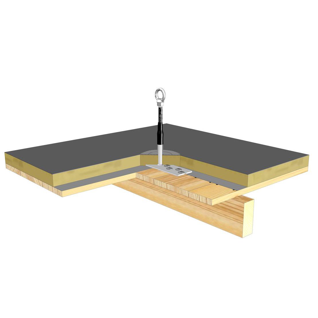 Wood fall arrest anchor - ASP EV 7 - ST QUADRAT Fall Protection SA