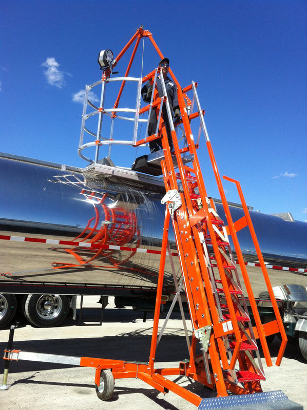 Mobile ladder - Tuff Built Products Inc. - platform / for tanks / with ...
