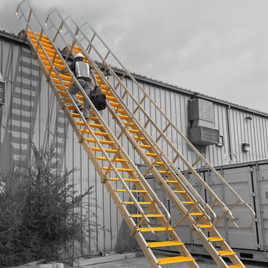 Outdoor staircase - Tuff Built Products Inc. - metal / temporary