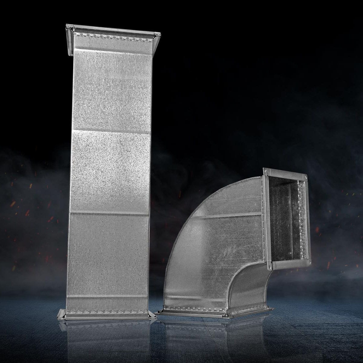 Rigid air duct - naffco - steel / galvanized iron / fume extraction