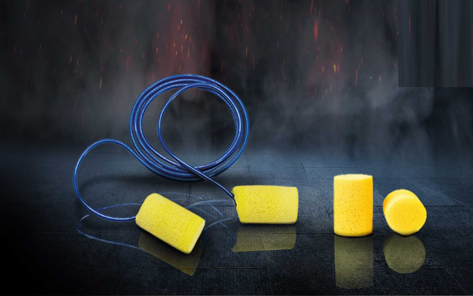 Reusable ear plugs - naffco - PVC / foam / corded