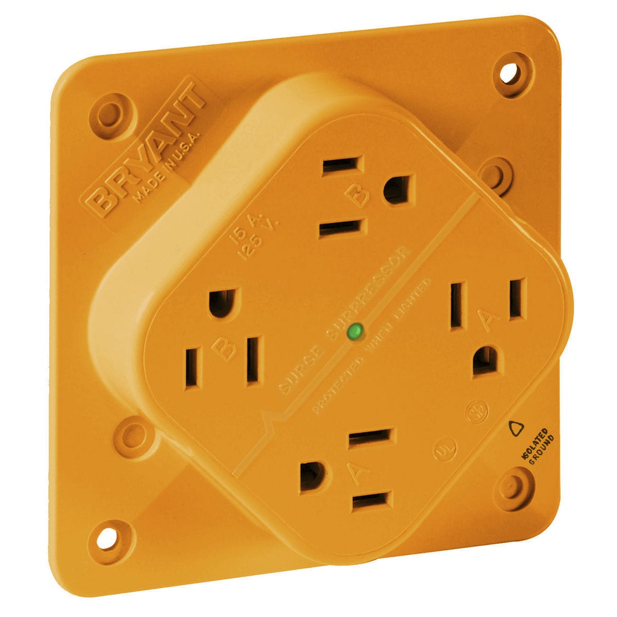 Wall-mounted electrical socket - 1254IGO - Bryant - 2-pole / industrial ...