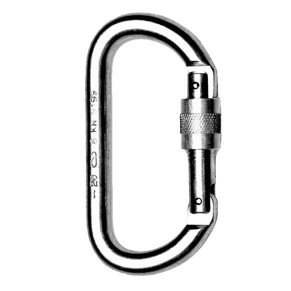 Locking carabiner - PONSA - standard / steel / galvanised steel