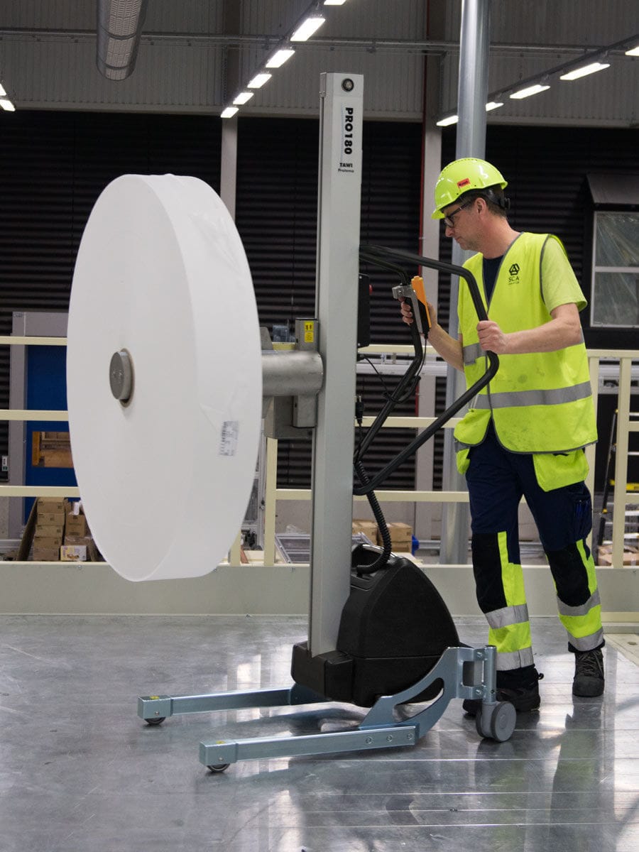 Battery-powered lifter - CR80 - TAWI - with tray / stainless steel / mobile