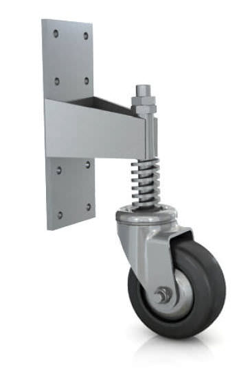 Swivel caster - QSL-75-XD - Darcor - threaded stud / spring-loaded / steel