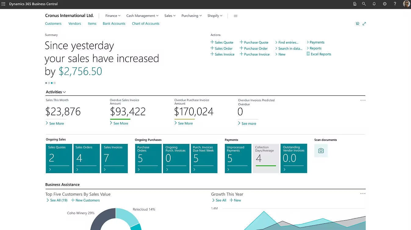 Management software - Business Central - Navision - analysis ...
