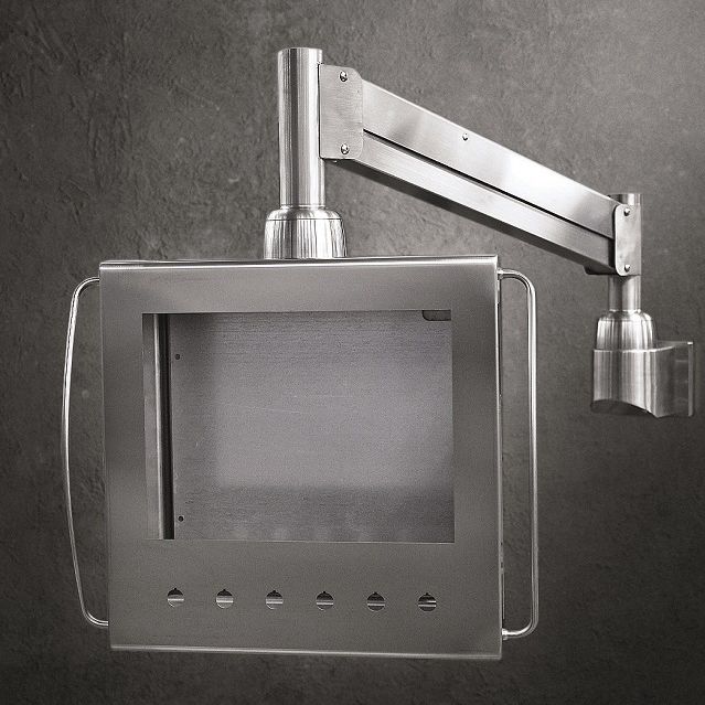 Flat screen support arm system - MO.VI. - Irinox S.p.A. - stainless steel