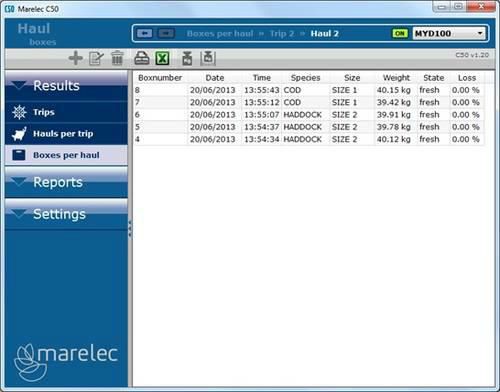 Control software - C50 - MARELEC Food Technologies BVBA - marine / Windows