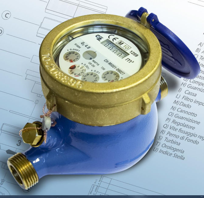 Dry dial water meter - QDFM - G2 Misuratori S.r.L. - multi-jet vane wheel