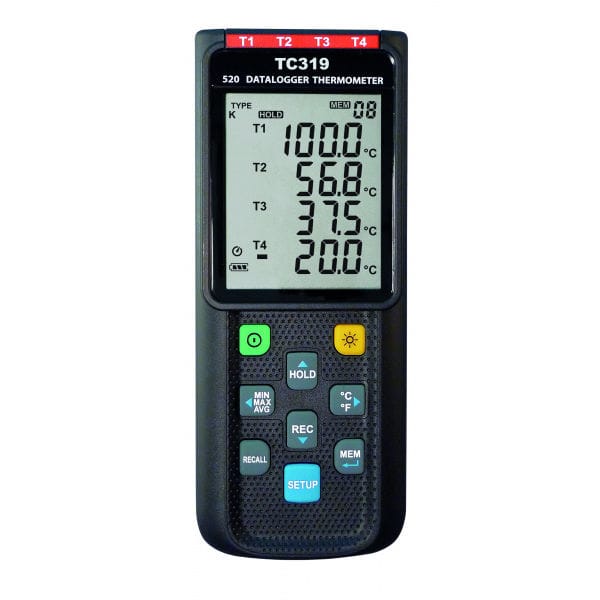 Thermocouple thermometer - TC 319 - Dostmann electronic GmbH - with LCD display / °C / USB