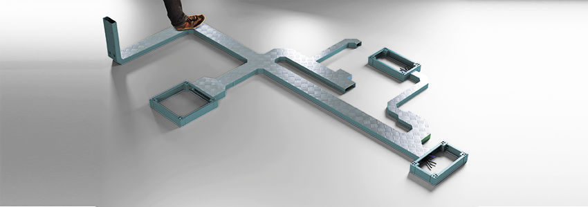 Sheet metal cable tray - E RIVI - E.T.A. S.P.A. - modular