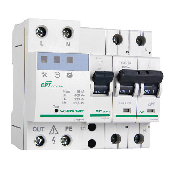 Type 2 surge protector - V-CHECK 2MPT-40 - Cirprotec - class II / for ...