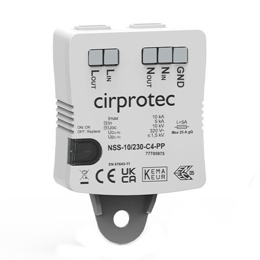 Type 2 surge protector - NSS-10/230-C4-PP - Cirprotec - type 3 / class ...