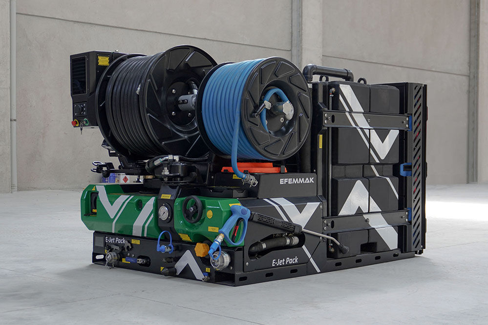 Electric sewer jetter - E-Jetpack - Efemmak - skid-mounted / stainless ...
