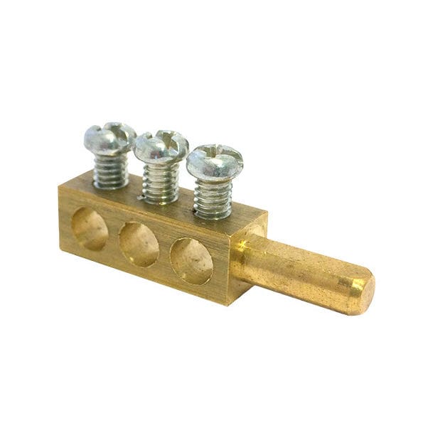 Electrical power supply connector - MAD3016E21 - MOREK - round / brass
