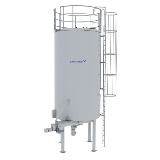 Silo with mixer - Fiber Silo - KREYENBORG GmbH & Co. KG - flat bottom ...