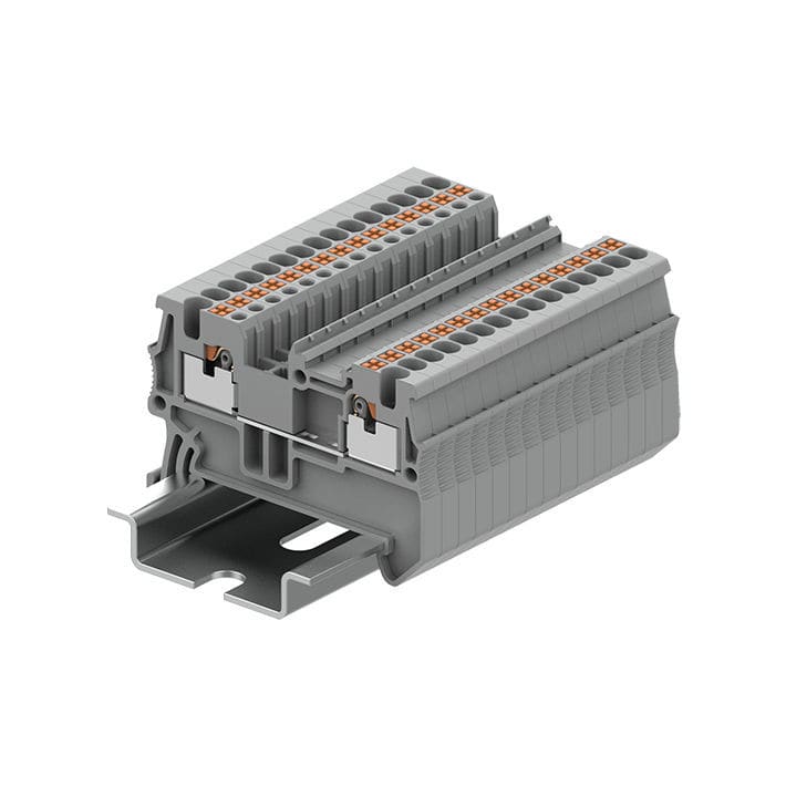 Push-in terminal block - TP1.5-2-GY - Ningbo SUPU Electronics Co., Ltd. - DIN rail-mounted ...
