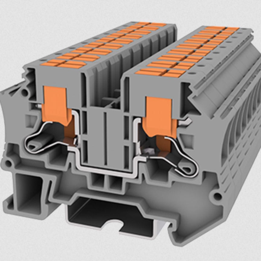 DIN rail-mounted terminal block - TPV6-2-GY - Ningbo SUPU Electronics ...