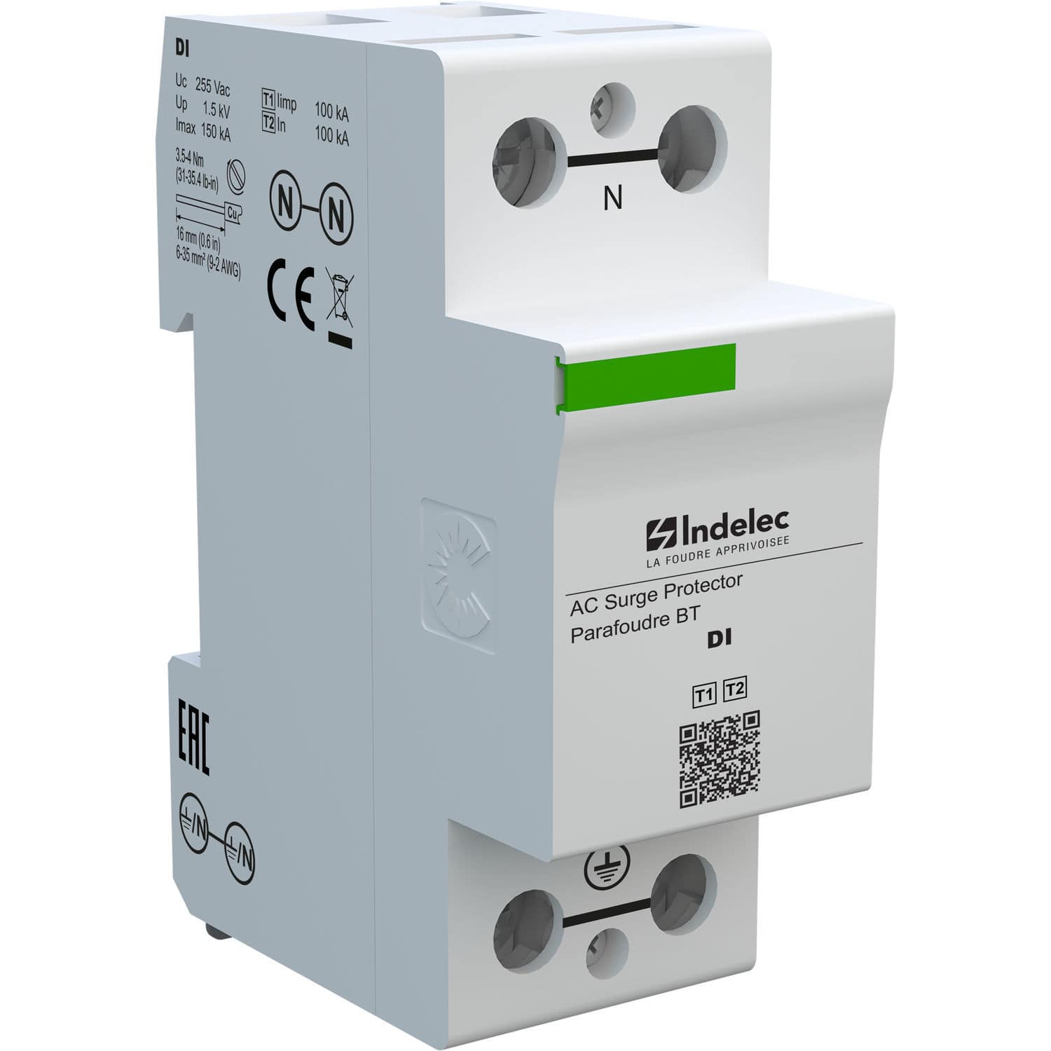 Type 2 surge arrester - SPD N – PE - DI - Indelec - type 1 / for power ...