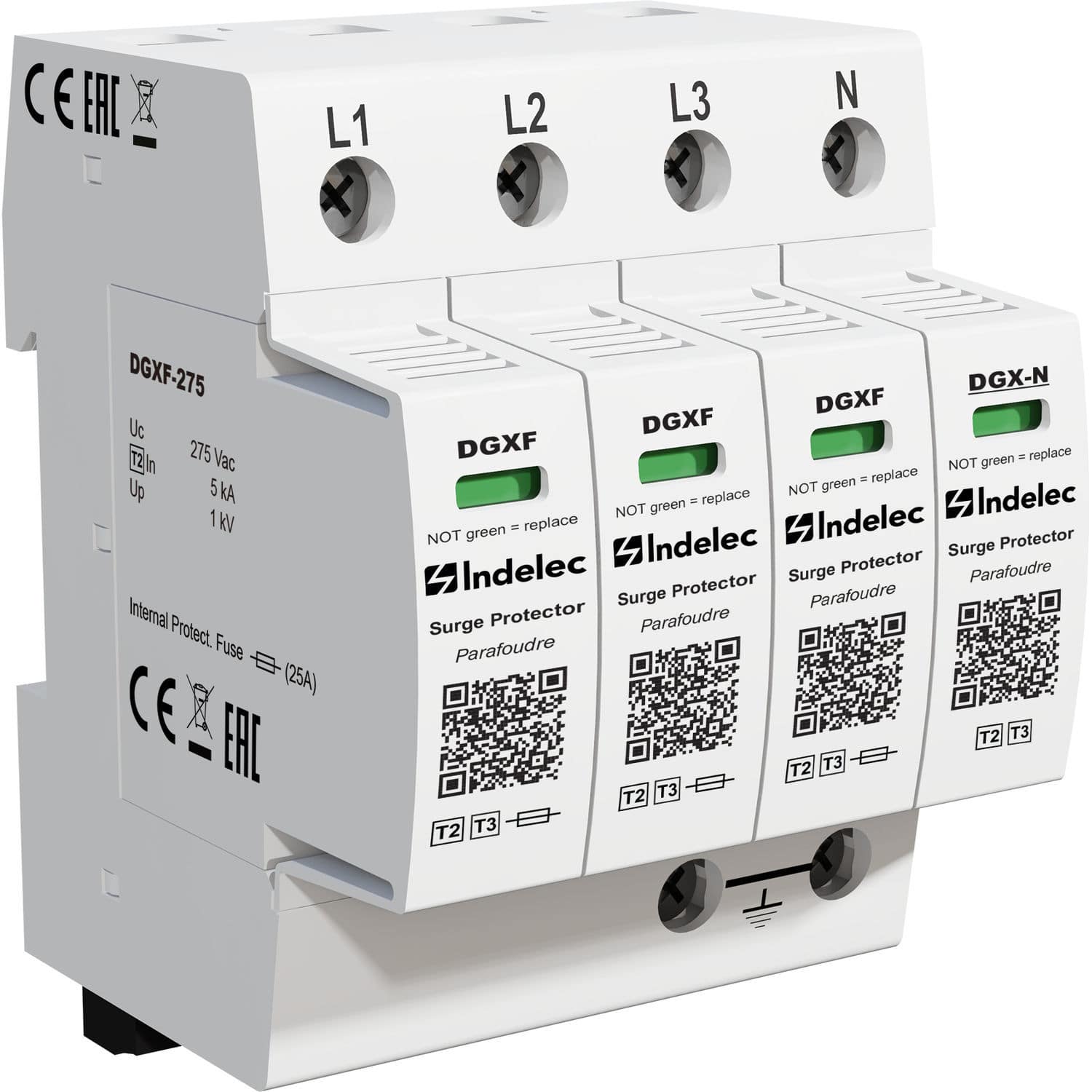 Type 2 surge arrester - DGX 275 C2 - Indelec - type 3 / for power ...
