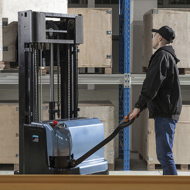 Electric stacker truck - Royal - walk-behind / transport / for pallet