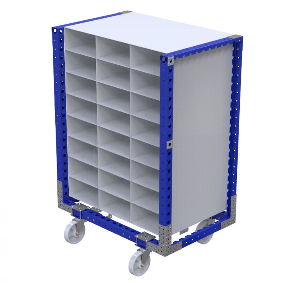 Handling cart - Q-100-0307 - FlexQube - metal / with swivel casters