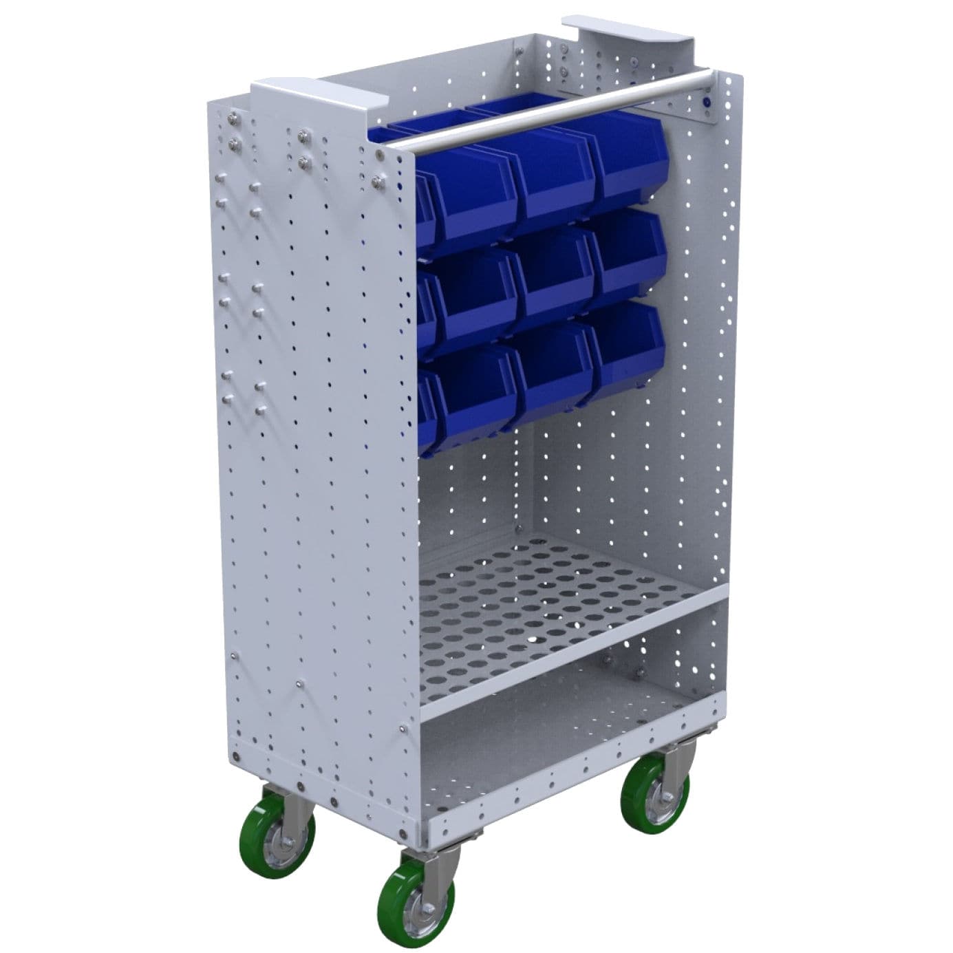 Handling cart - Q-100-0835 - FlexQube - metal / shelf / container